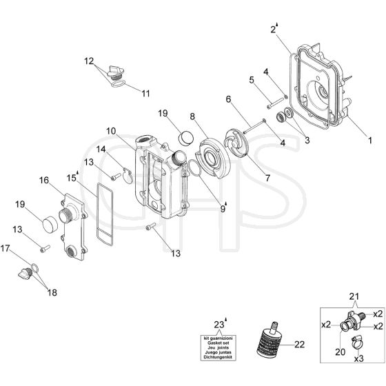 MP 3000 (Euro 2) - - Efco Water Pump Pump assembly Diagram | GHS