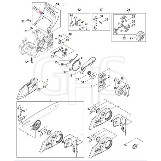 Stihl MS182 - Clutch - Chain Brake - Parts Diagram | GHS