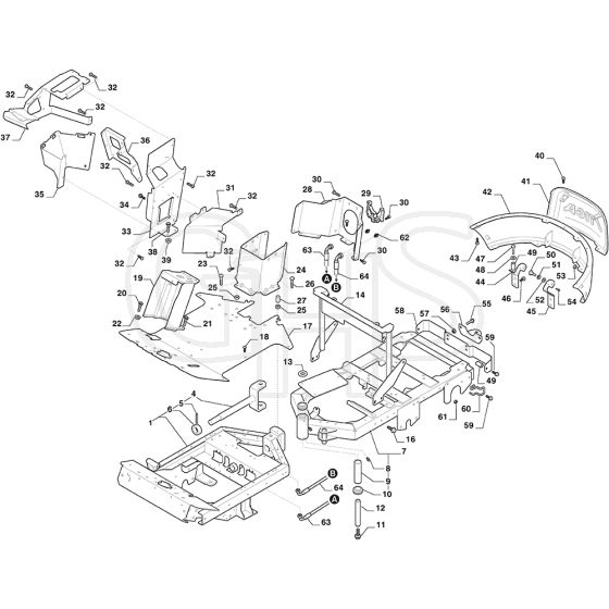 PARK PRO 900 AWX - 2022-2025 - 2F6430931/ST2 - Stiga Front Mower Frame ...