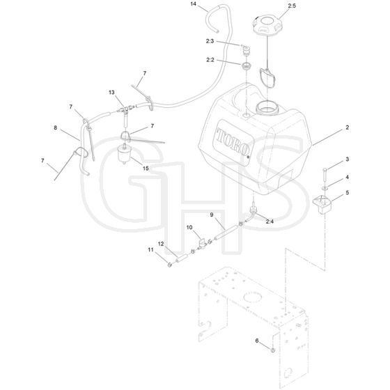 Toro Proline Mid-Size - 31914 (400000000 - 404314999) Fuel Tank and ...