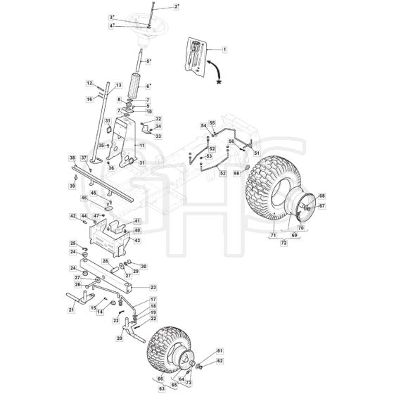 R27H - 2018-2019 - 2T0072486/MC - Mountfield Ride On Mower Steering ...