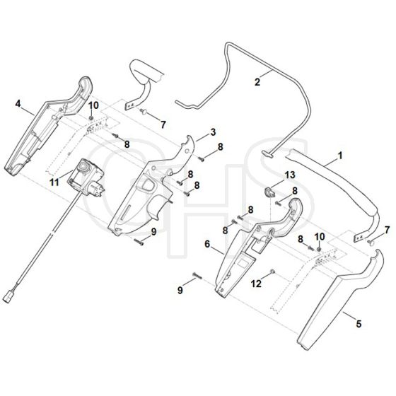 Stihl RME545.0 C - Handle Upper Part - Parts Diagram | GHS