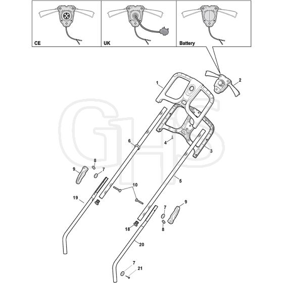 SLM 3648 AE - 2018-2019 - 294345068/ST1 - Stiga Rotary Mower Handle ...