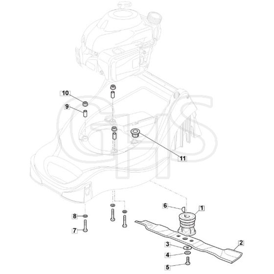 SP414 - 2020 - 297412043/M20 - Mountfield Rotary Mower Blade Diagram | GHS