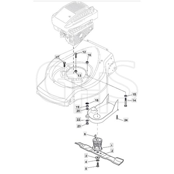 SP474 - 2010 - 299284648/BQ - Mountfield Rotary Mower Blade Diagram | GHS