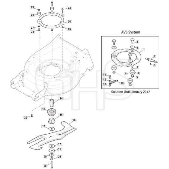SP555 R V - 2016-2019 - 294569038/M16 - Mountfield Rotary Mower Blade ...