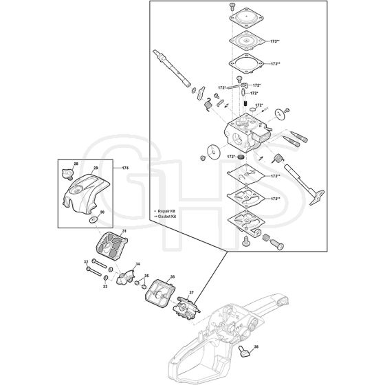 SP 316 - 2019-2022 - 240311202/ST1 - Stiga Chainsaw Carburettor Diagram ...
