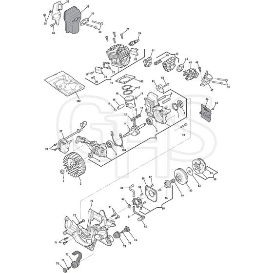 SP 442 - 2009-2011 - 223813002/09 - Stiga Chainsaw Engine Diagram | GHS