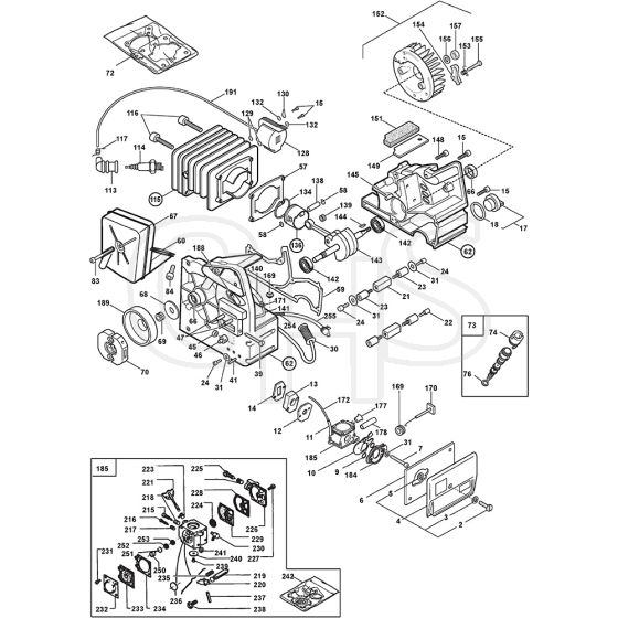 SPR 350 - 2001-2005 - 122812003 - Stiga Chainsaw Engine Diagram | GHS