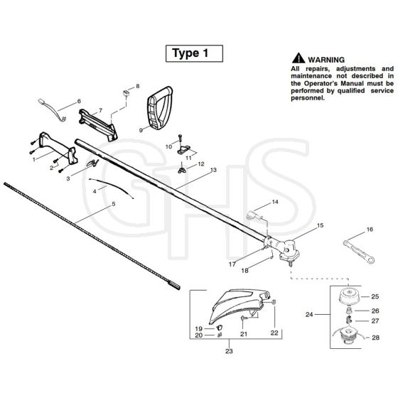 McCulloch TRIM MAC 251 SST - 2009-04 - Shaft & Handle (2) Parts Diagram ...