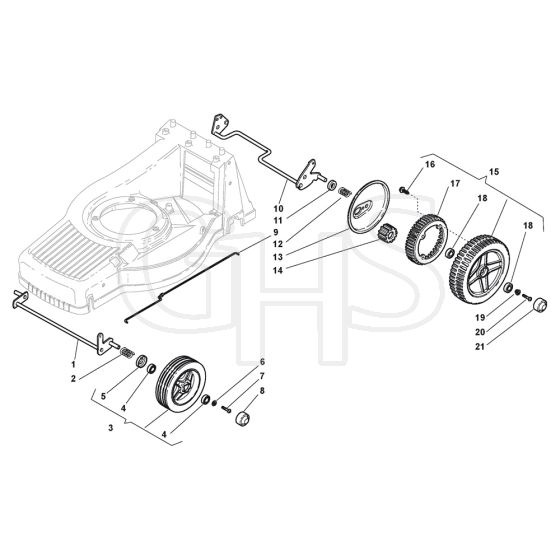 TURBO 55 S COMBI - 2010 - 292552028/ST9 - Stiga Rotary Mower Wheels and ...