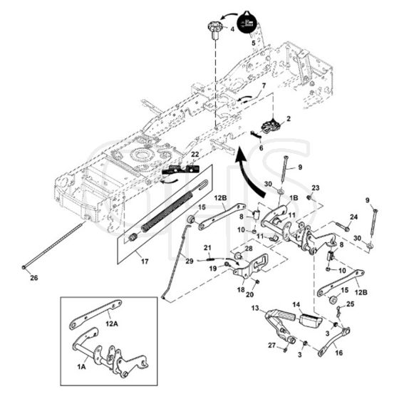 John Deere X350 - PC12707 - Lift System - ST841770 | GHS