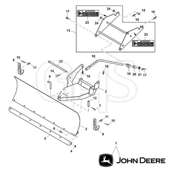 John Deere X350 - PC12707 - Front Blade - ST842646 | GHS