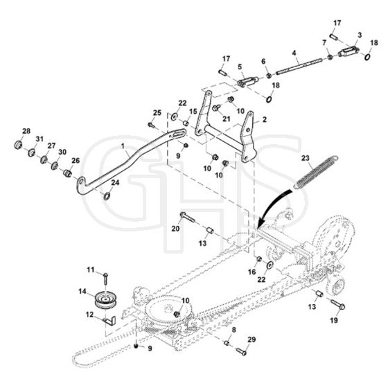 John Deere X580 - PC12716 - Lift Linkage - ST846396 | GHS