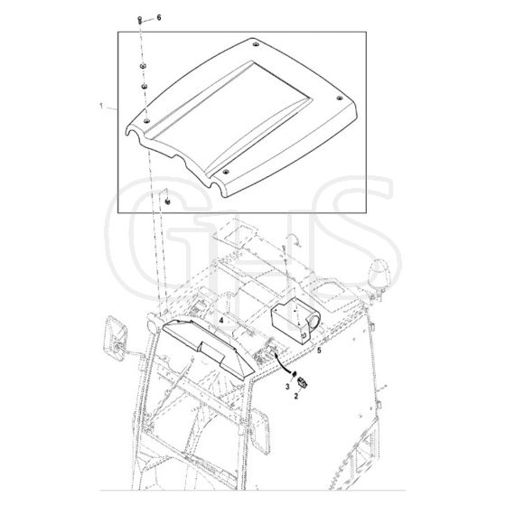 John Deere X758 - PC11850 - Cab Roof - ST790614 | GHS
