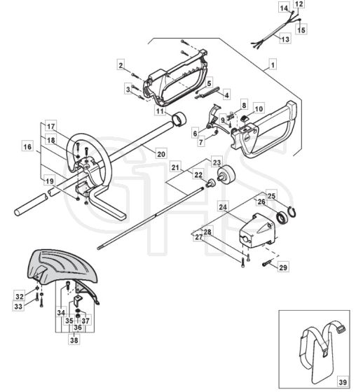 MB 28 - 2007 - 283120003/MO7 - Mountfield Brushcutter Handle Diagram | GHS