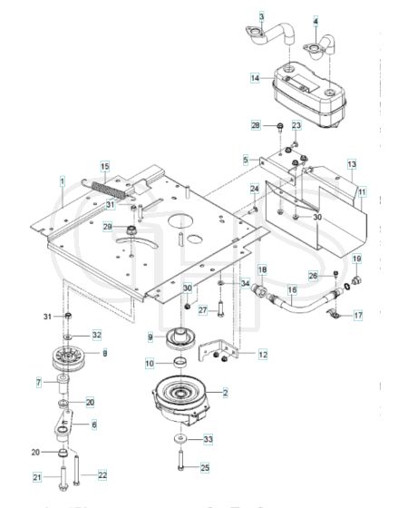 Husqvarna Z 242E - Engine Mounting With Guards & Muffler | GHS