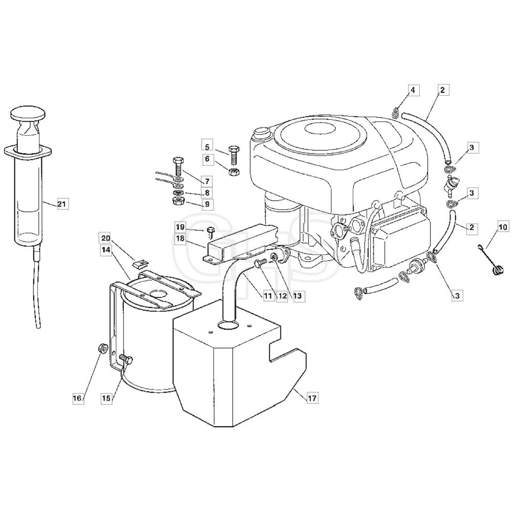 1228H - 2004 - 13-2642-14 - Mountfield Ride On Mower Engine Diagram | GHS