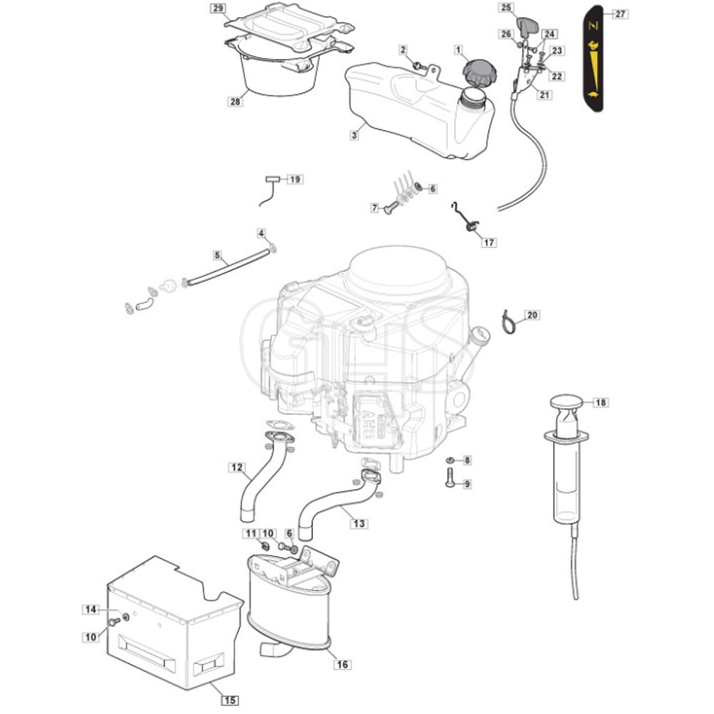 1638H Twin - 2019 - 2T2610683/M19 - Mountfield Ride On Mower Engine ...