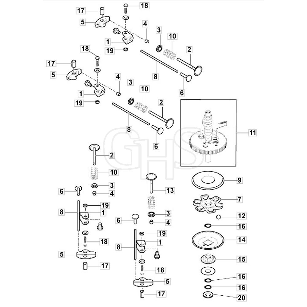 1638H Twin - 2020 - 2T2610683/M20 - Mountfield Ride On Mower Camshaft ...