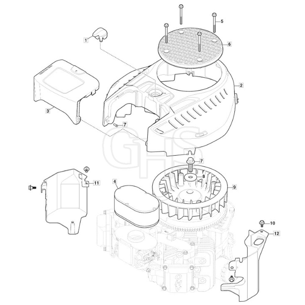1638H Twin - 2021 - 2T2630483/M21 - Mountfield Ride On Mower Fan Cover ...