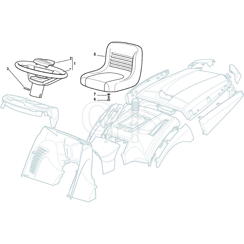 2040H - 2007 - 299941983/MO7 - Mountfield Ride On Mower Seat and ...