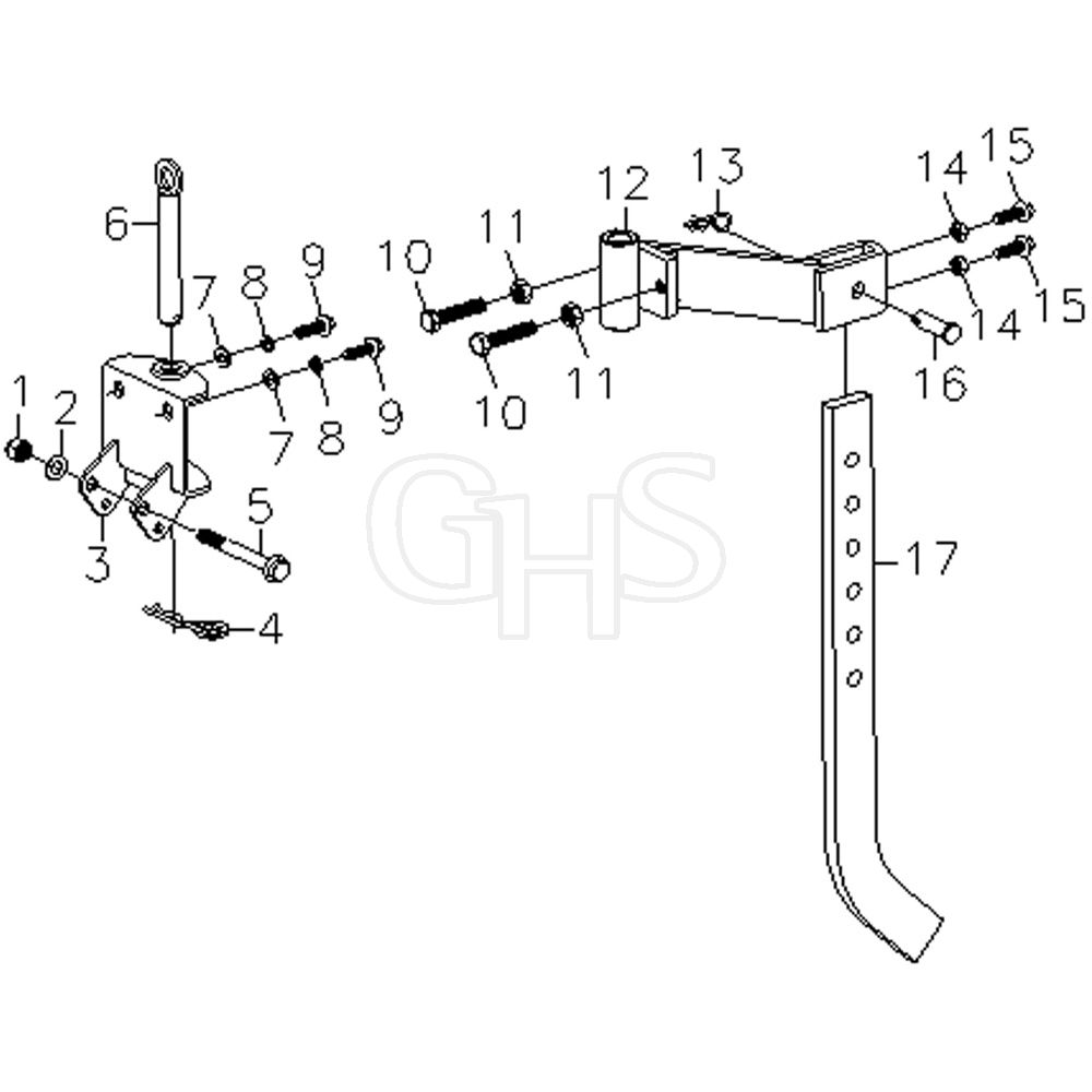 205 S - Bertolini Tiller Drag bar Diagram | GHS