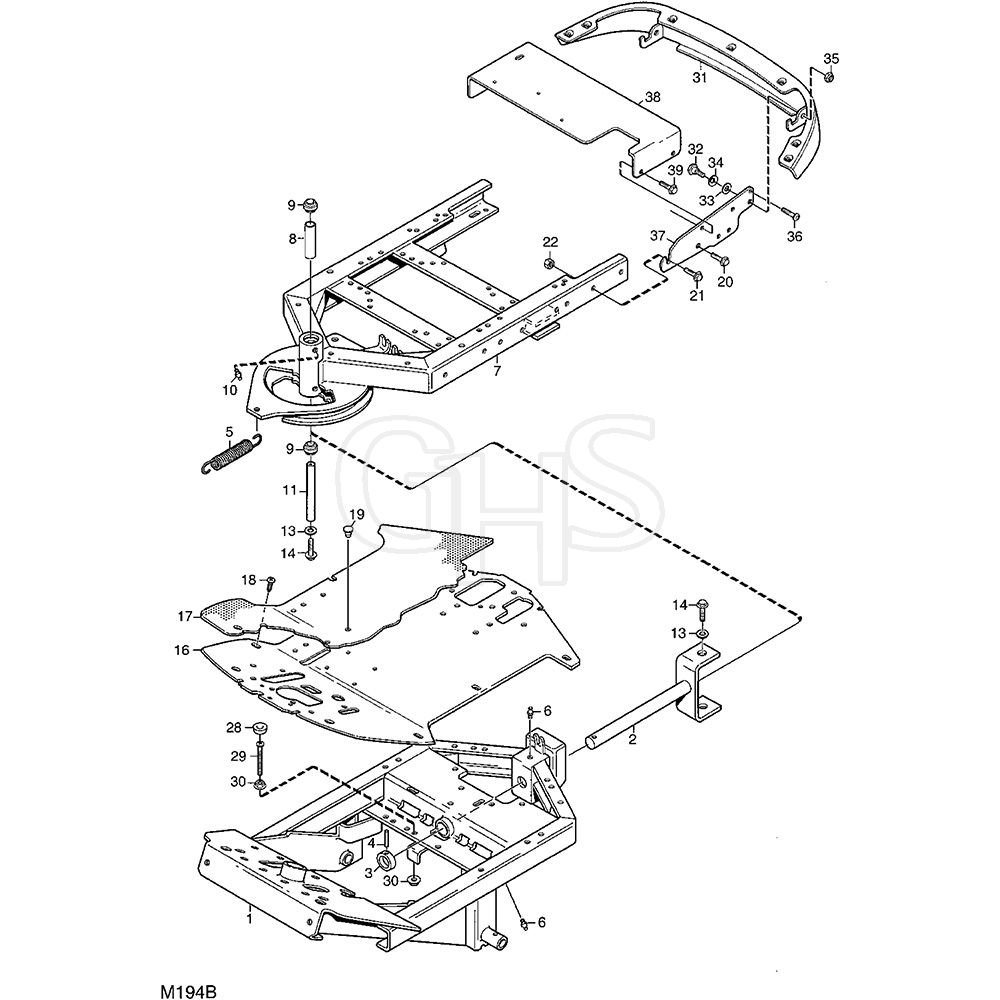 4135H - 2008 - 13-6102-79 - Mountfield Front Mower Frame Diagram | GHS