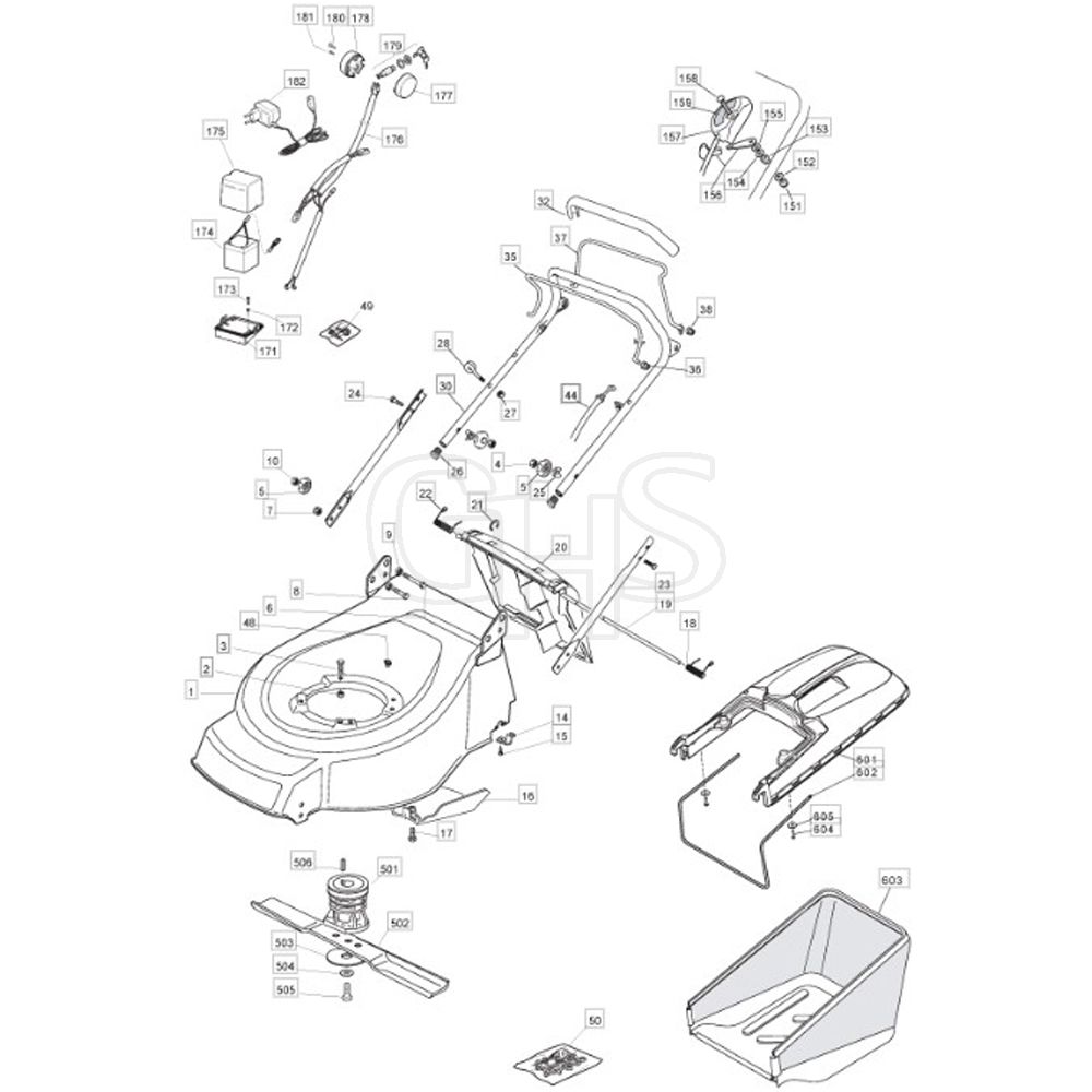 460R PD - 2006-2007 - 294487023/MO6 - Mountfield Rotary Mower Handle ...