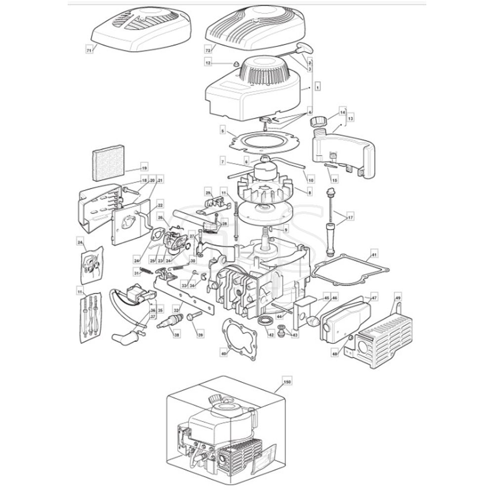 461 PD - 2007 - 294485043/MO7 - Mountfield Rotary Mower SV150 Engine ...