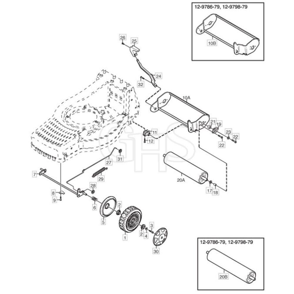 550 R - 2004 - 12-9786-79 - Mountfield Rotary Mower Wheels Diagram | GHS
