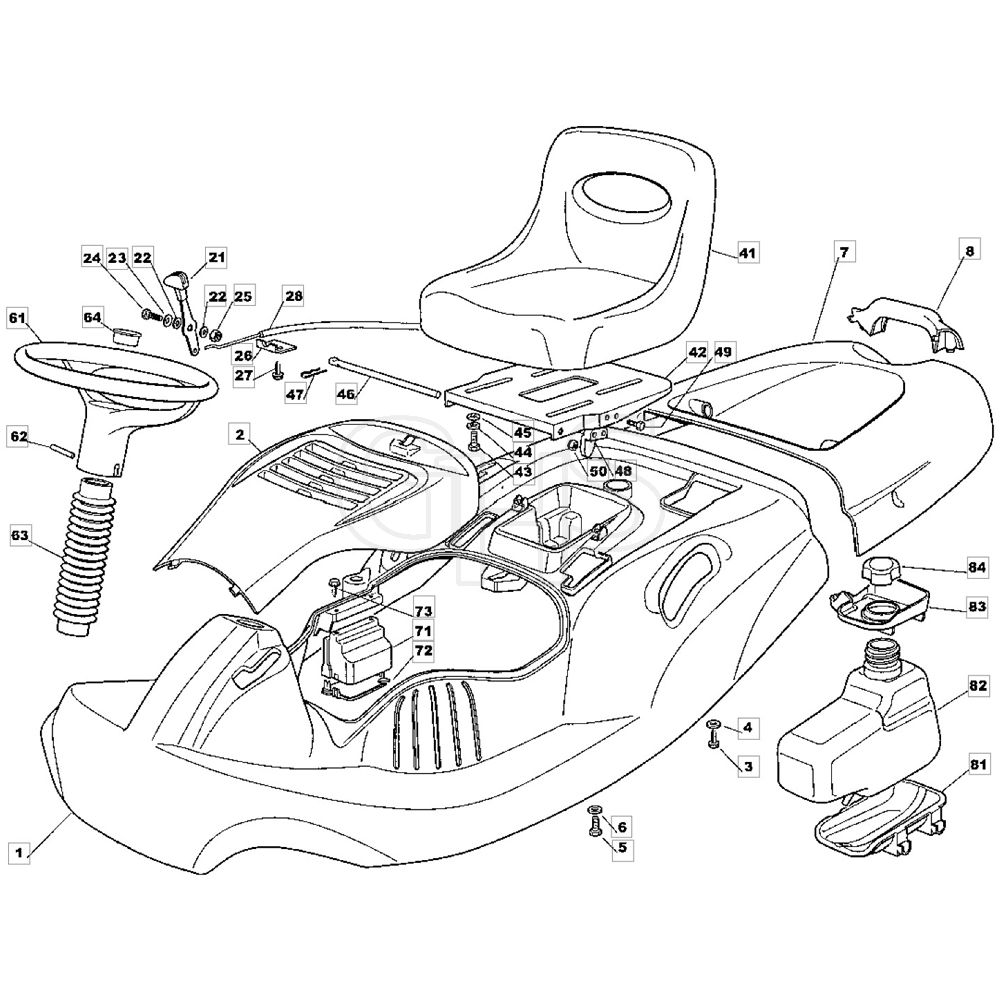 725M - 2002 - 13-2657-12 - Mountfield Ride On Mower Body Diagram | GHS