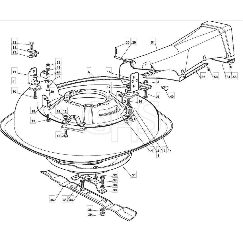 725M - 2008 - 299971533/M08 - Mountfield Ride On Mower Deck Diagram | GHS