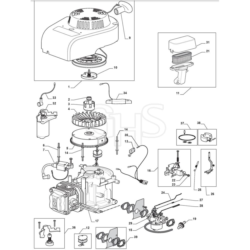 725M - 2009 - 2T0114483/UM9 - Mountfield Ride On Mower WBE0704 Engine ...