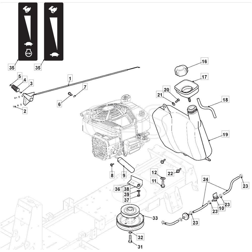 827HB - 2014 - 2T0075283/MFR - Mountfield Ride On Mower B&S Engine ...
