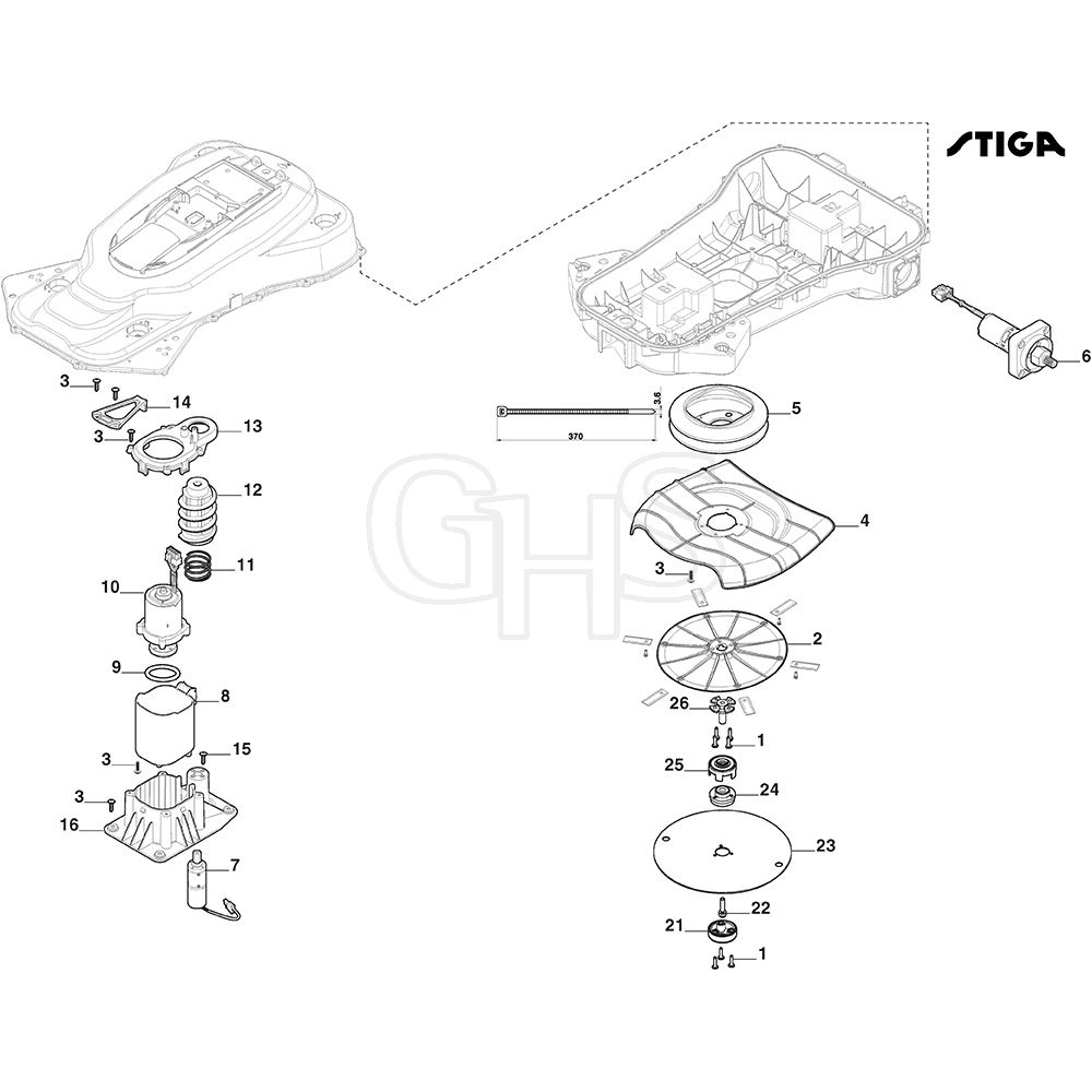 A 7500 - 2024-2025 - 2R9106128/UKS - Stiga Robot Mower Blade and Wheel ...