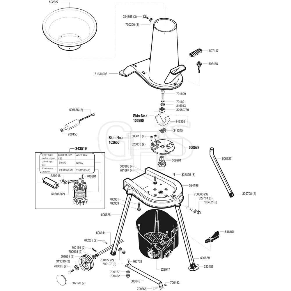 AL-KO BG-2200 S - 117704 - Main Assembly | GHS