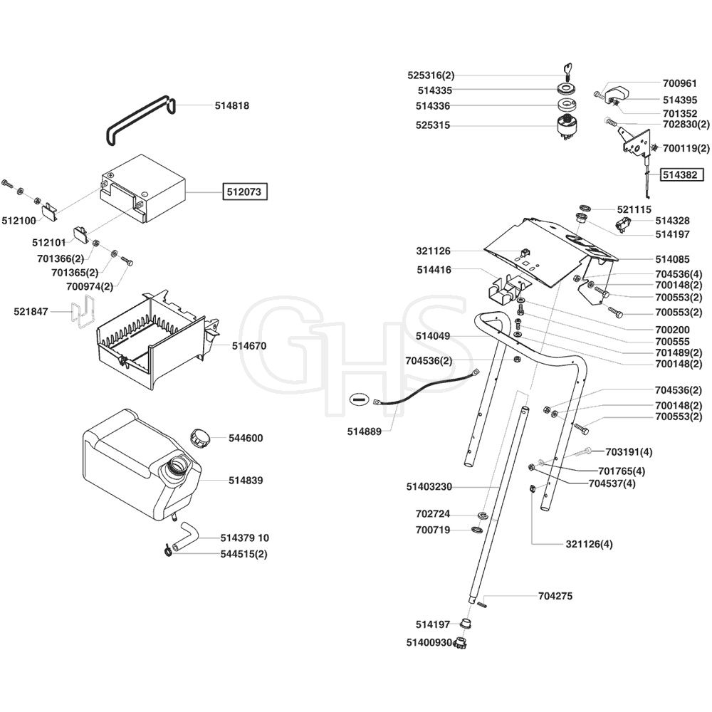AL-KO Powerline T15-102 HDS - 118352 - Fuel Tank And Battery: from 4. ...