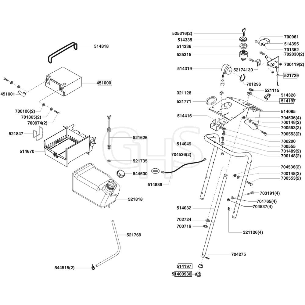 AL-KO Powerline T20-102 HDE - 118624 - Fuel Tank And Battery: from 8. ...