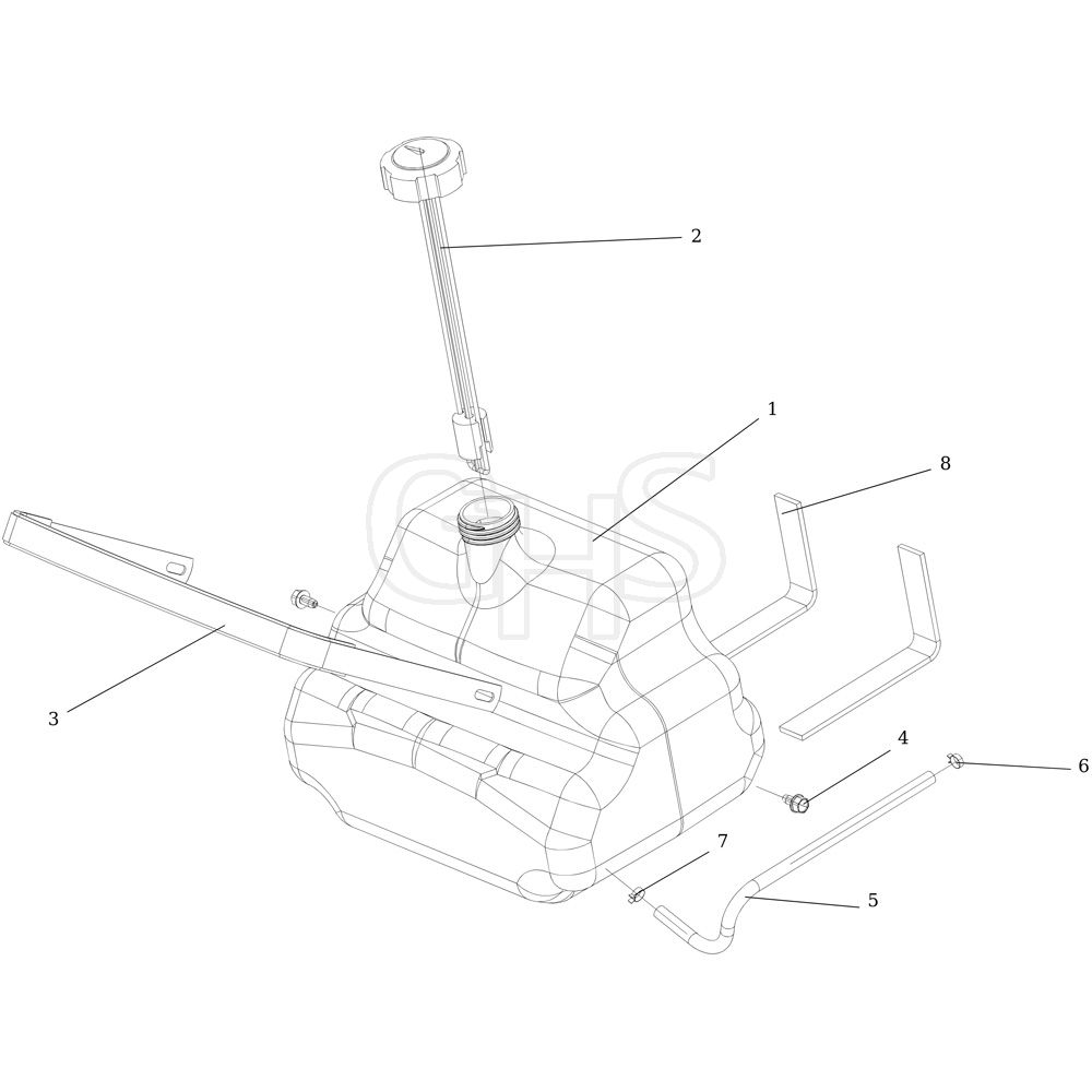 APACHE 92 4x4 EVO - 2020 - Oleo-Mac Ride On Mower Tank Diagram | GHS