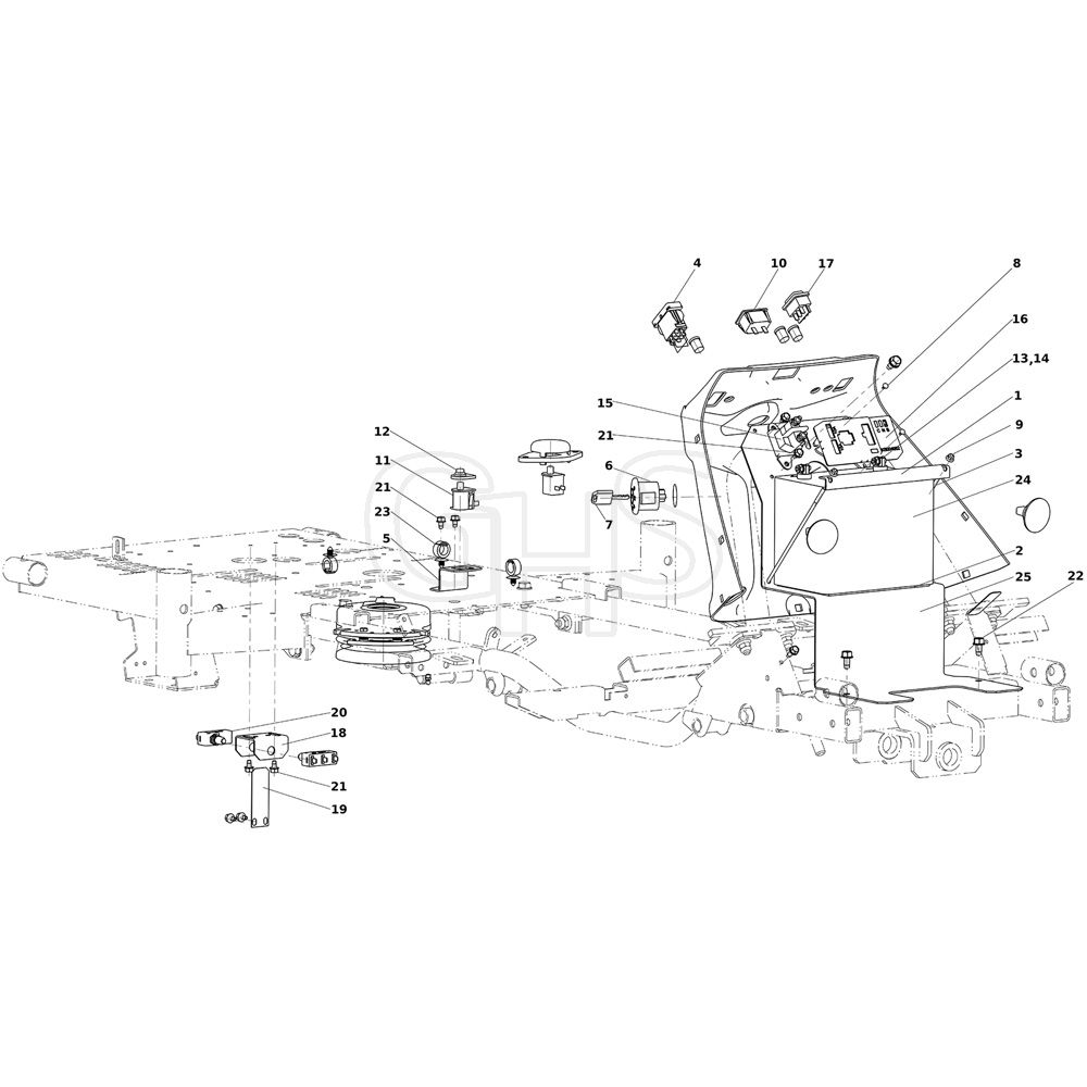 APACHE 92 EVO - 2024 - Oleo-Mac Ride On Mower Electrical Parts Diagram ...