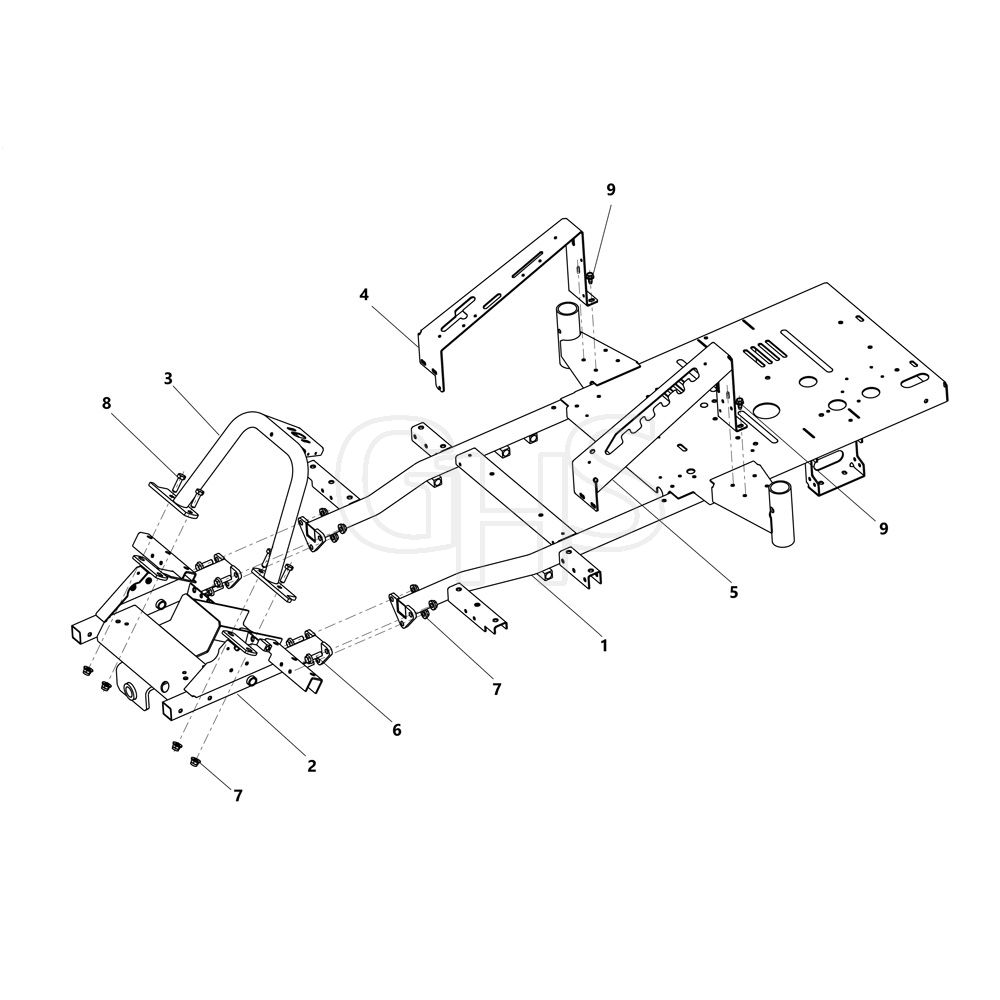 APACHE 92 PRO 2WD CAT - 2025 - Oleo-Mac Ride On Mower Frame Diagram | GHS