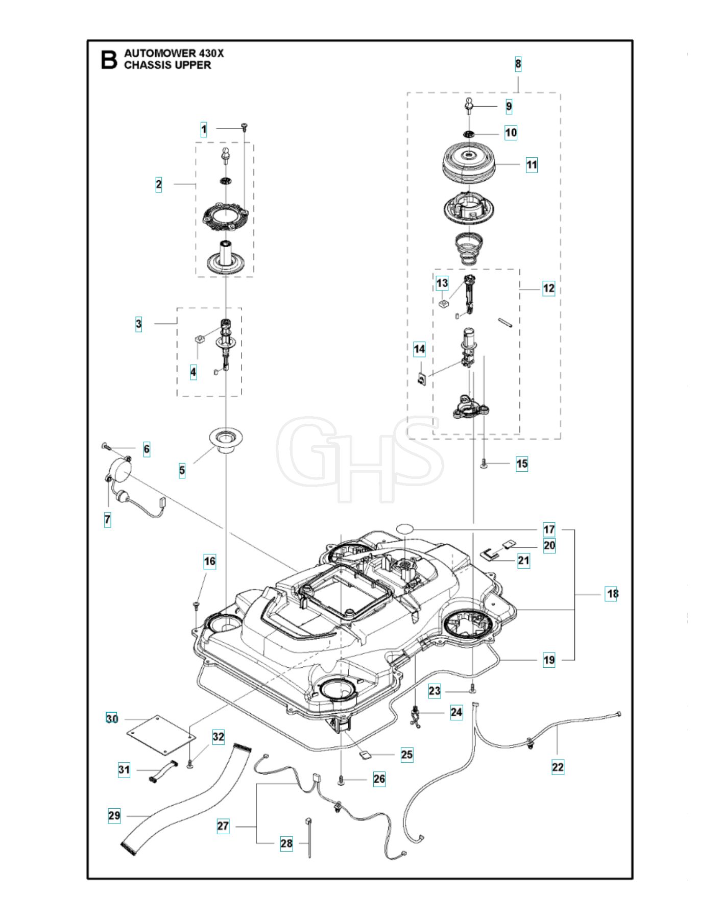 Husqvarna Automower 430X - Chassis Upper | GHS