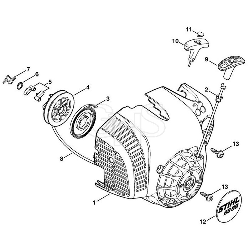 Stihl BG 66-D - Rewind Starter - Parts Diagram | GHS