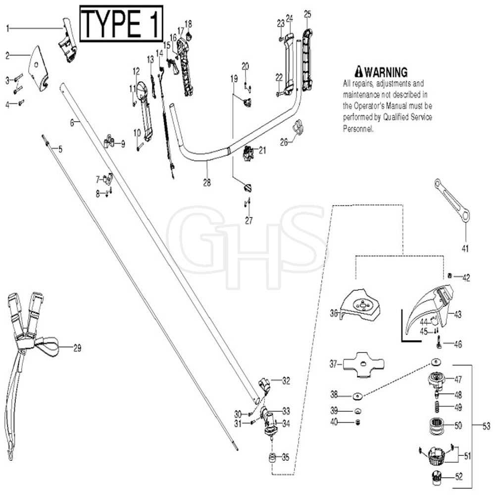 McCulloch CABRIO 433B - 952715746 - 2010-07 - Shaft & Handle (2) Parts ...