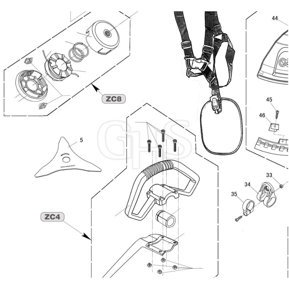 Cobra BC260C - Loop Handle Straight Shaft Main Diagram | GHS