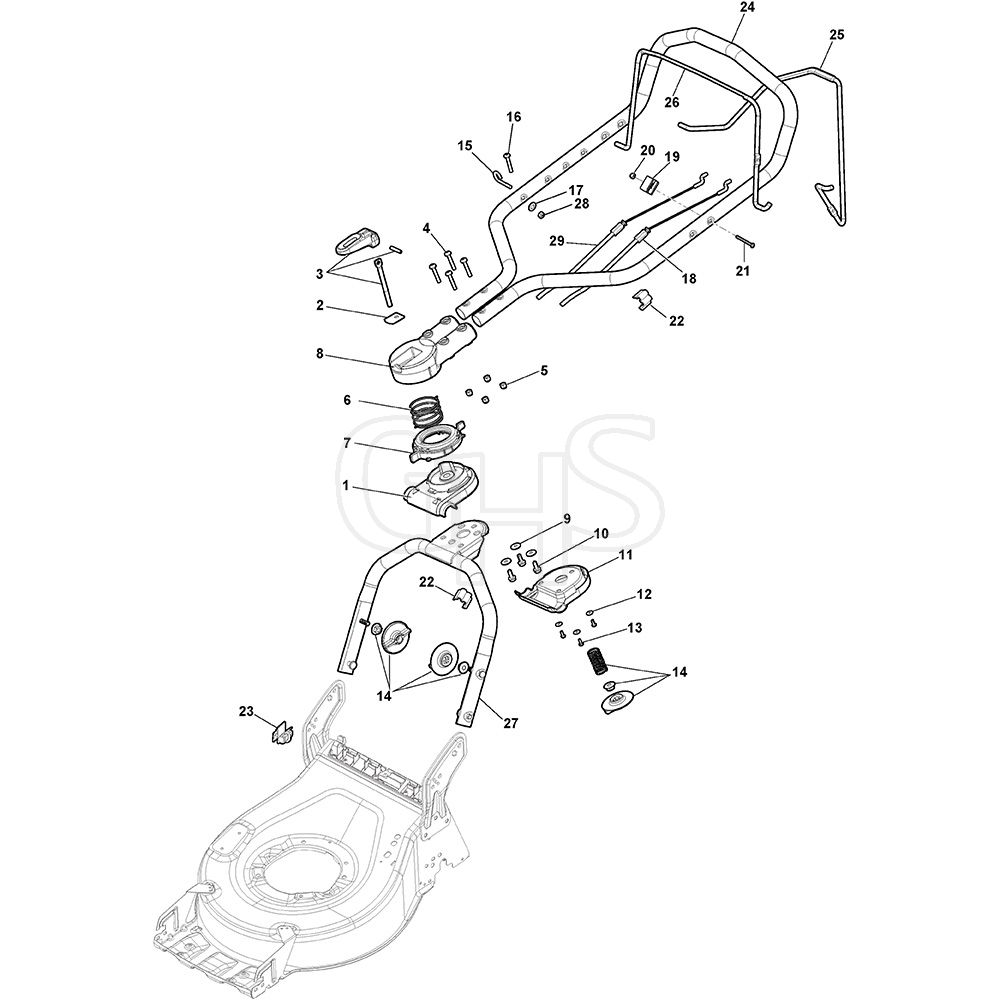 COLLECTOR 543 S - 2023-2024 - 2L0432048/ST2 - Stiga Rotary Mower Handle ...