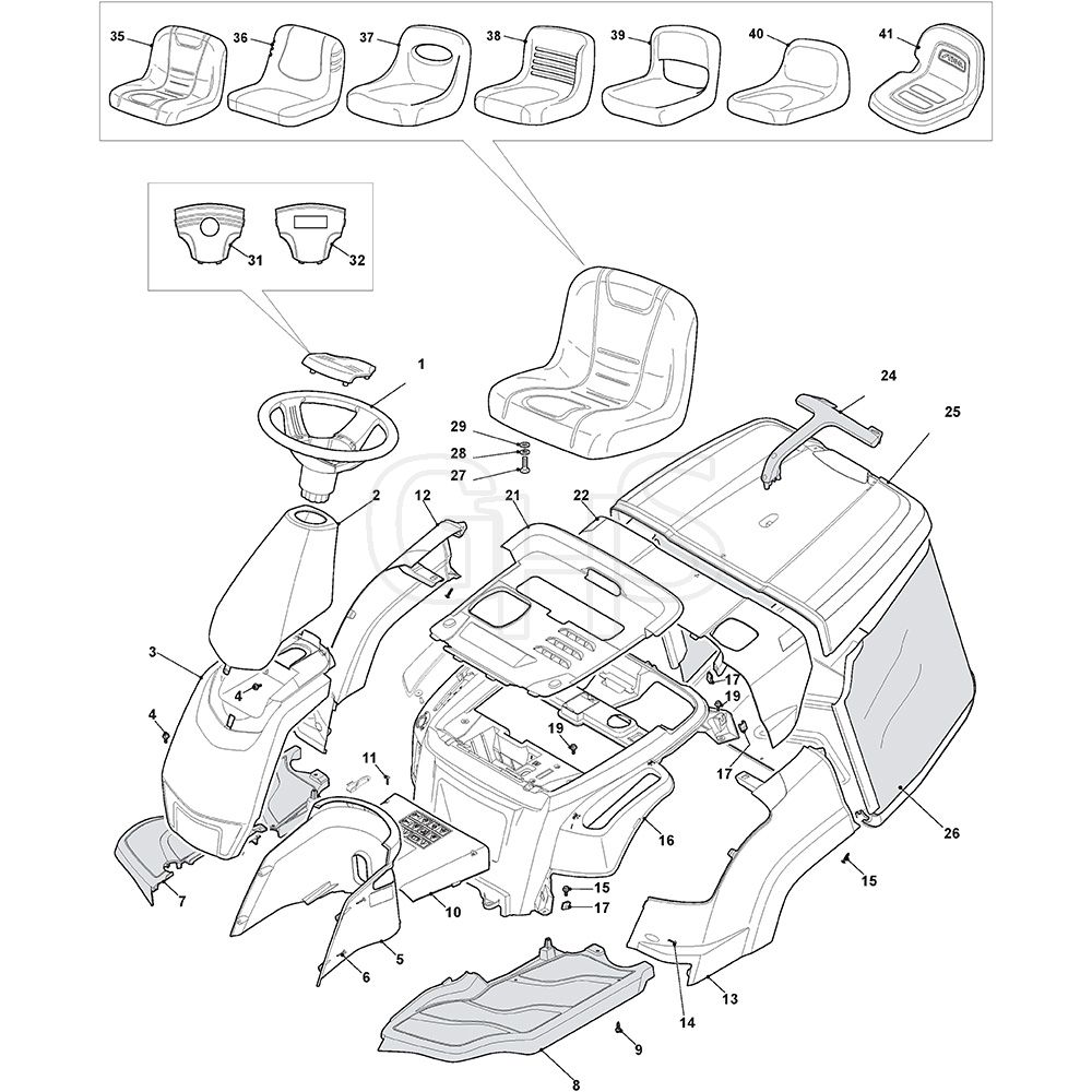COMBI 1066 HB - 2020 - 2T0060281/ST1 - Stiga Ride On Mower Body Diagram ...