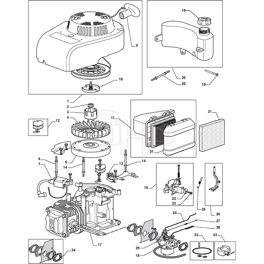 COMBI 48 SQ - 2010-2011 - 299486844/S10 - Stiga Rotary Mower Engine ST ...