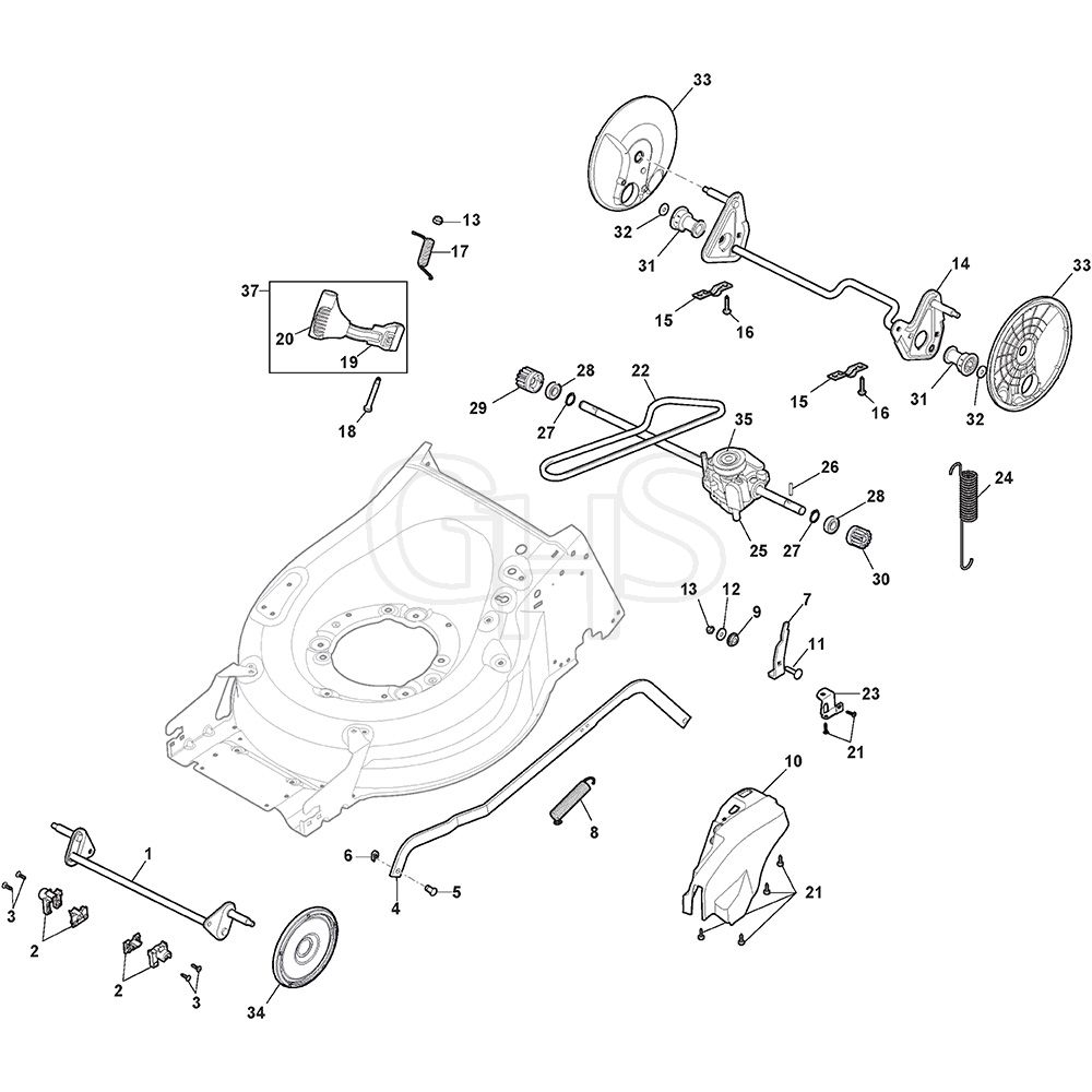 COMBI 50 SQ - 2019-2022 - 294502848/ST1 - Stiga Rotary Mower Deck and ...
